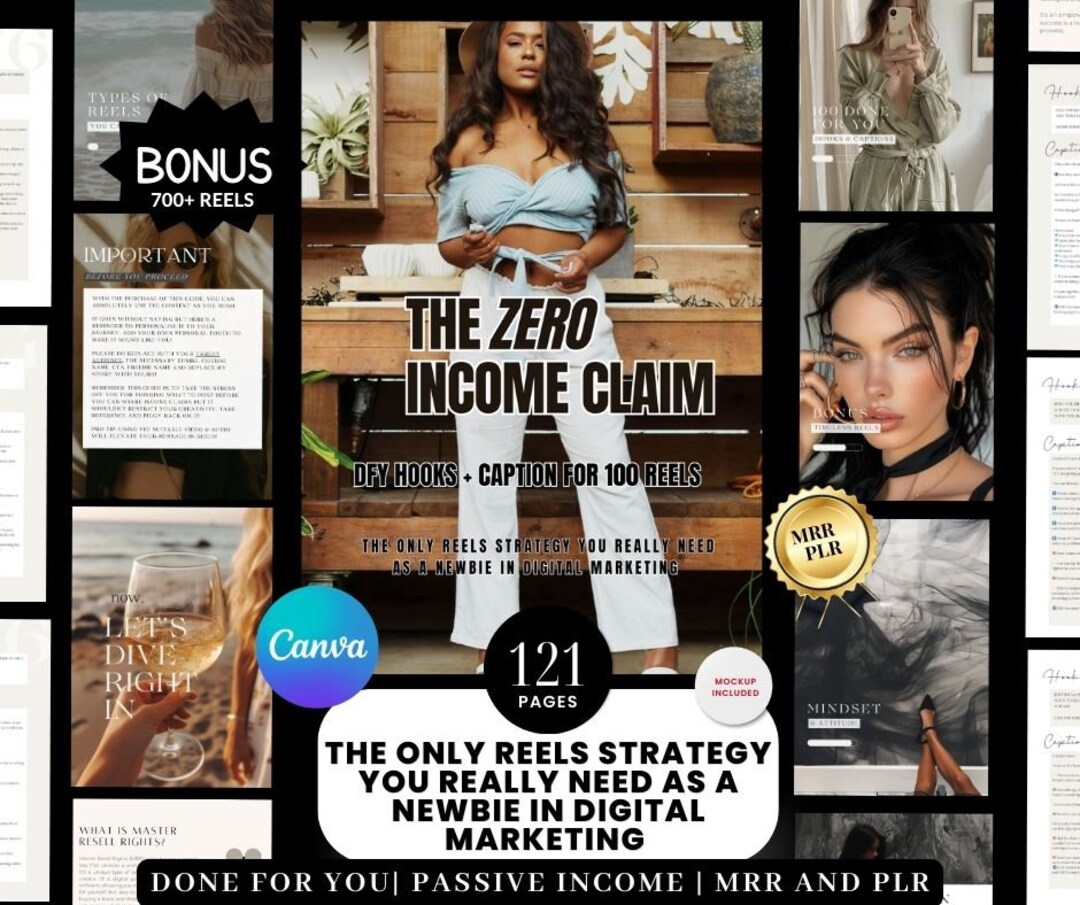 The Zero Income Claim Guide Done for You Hooks,faceless Marketing ...