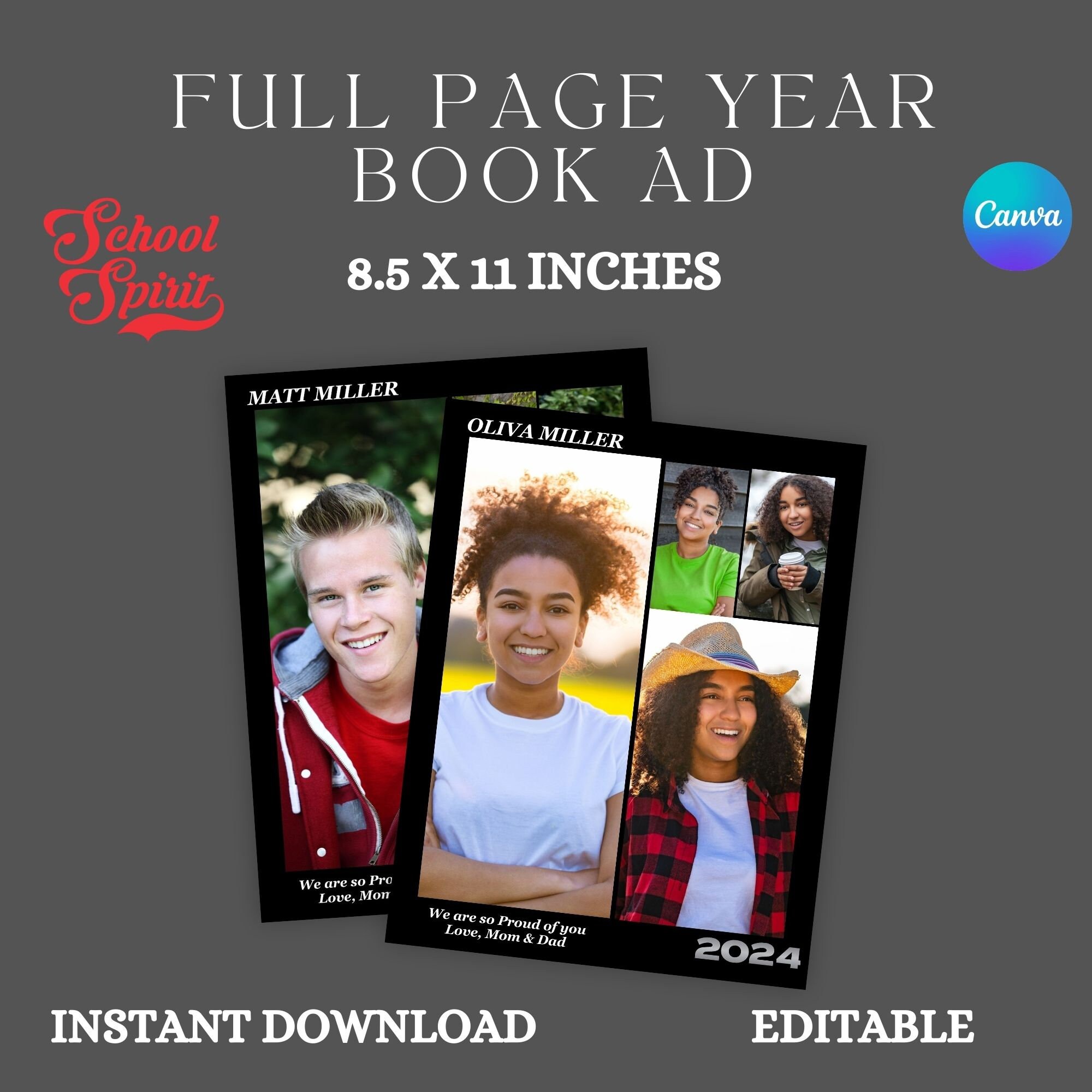 Yearbook AD Template, Senior & High School Graduation, Grad ...