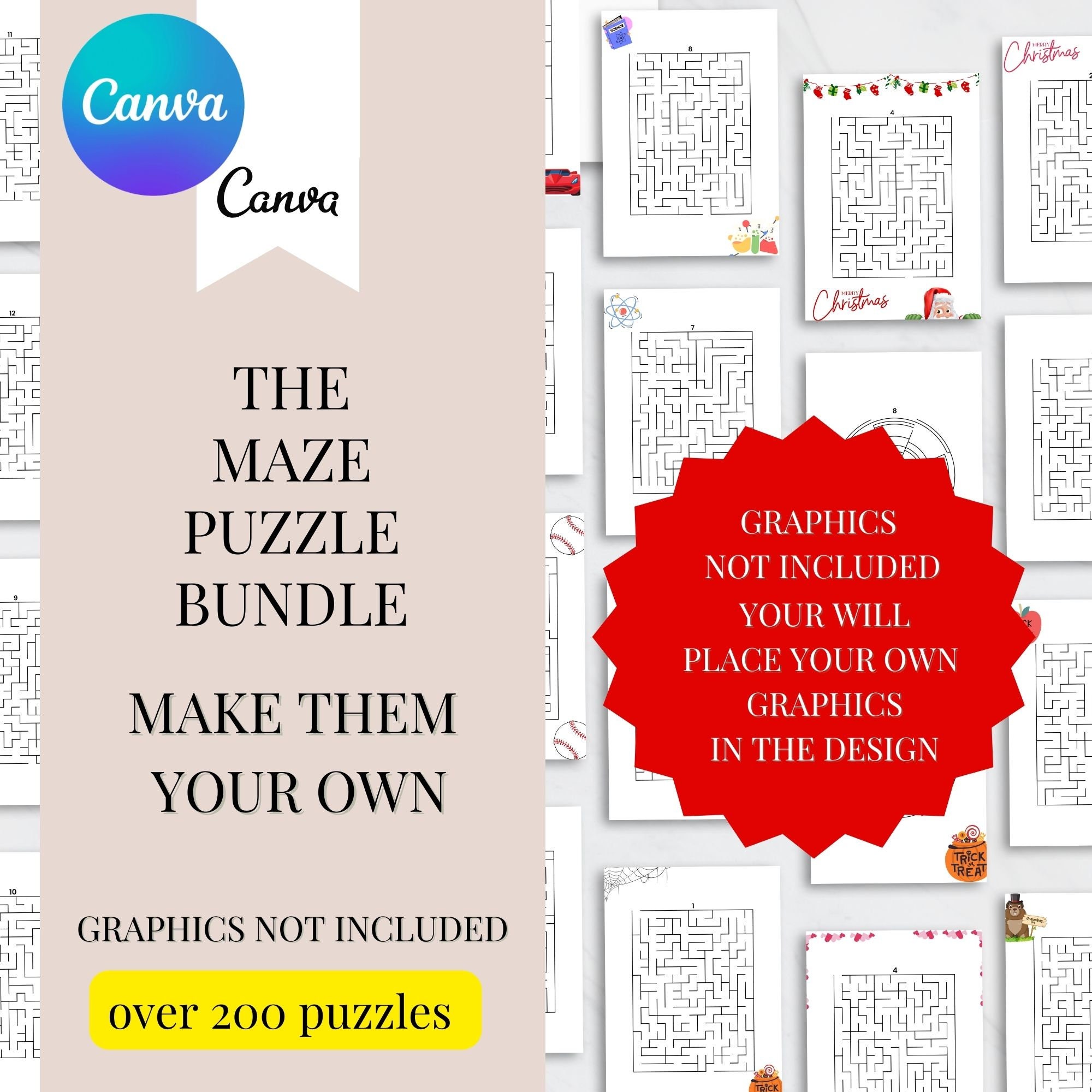 200 Maze Puzzle Printable Book Medium Maze Puzzles for Adults Maze ...