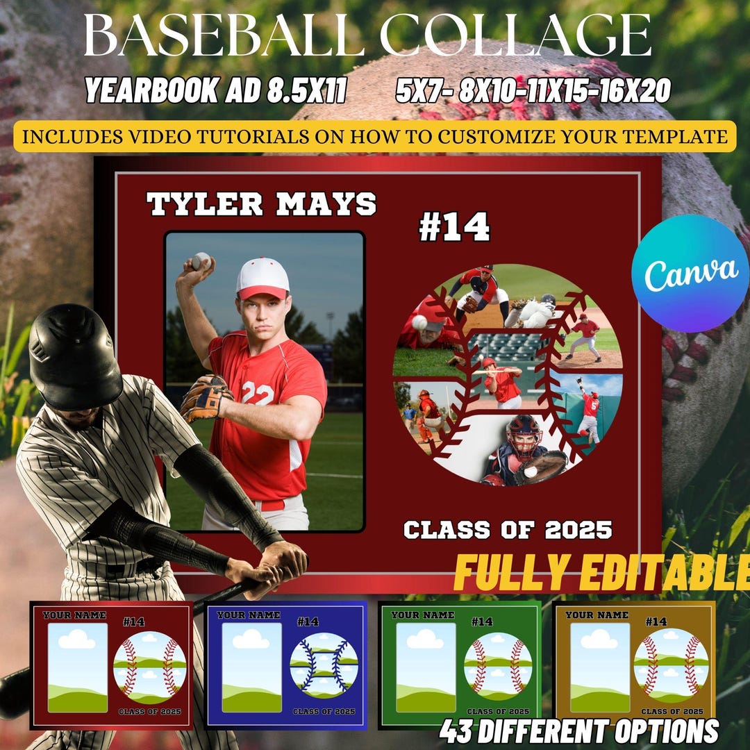 Baseball Memory Mate Template: Senior Night Gift (canva, 5 Sizes) - Etsy