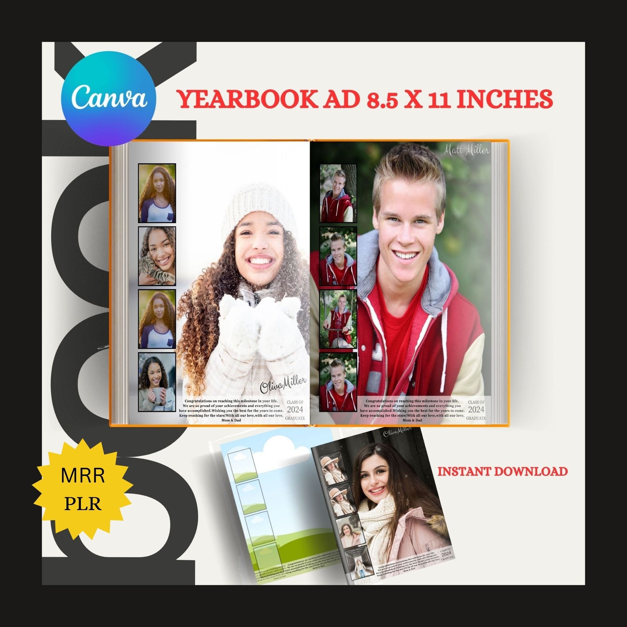 Yearbook Ad Bundle With Master Resell Rights, Over 10 Canva Templates ...