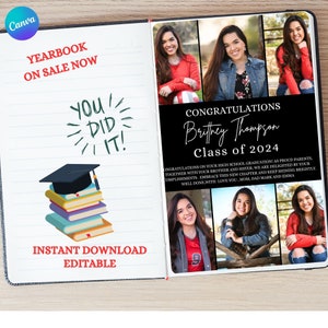 YEARBOOK AD Template, Graduation Ad ,edit With CANVA, Full Page ...