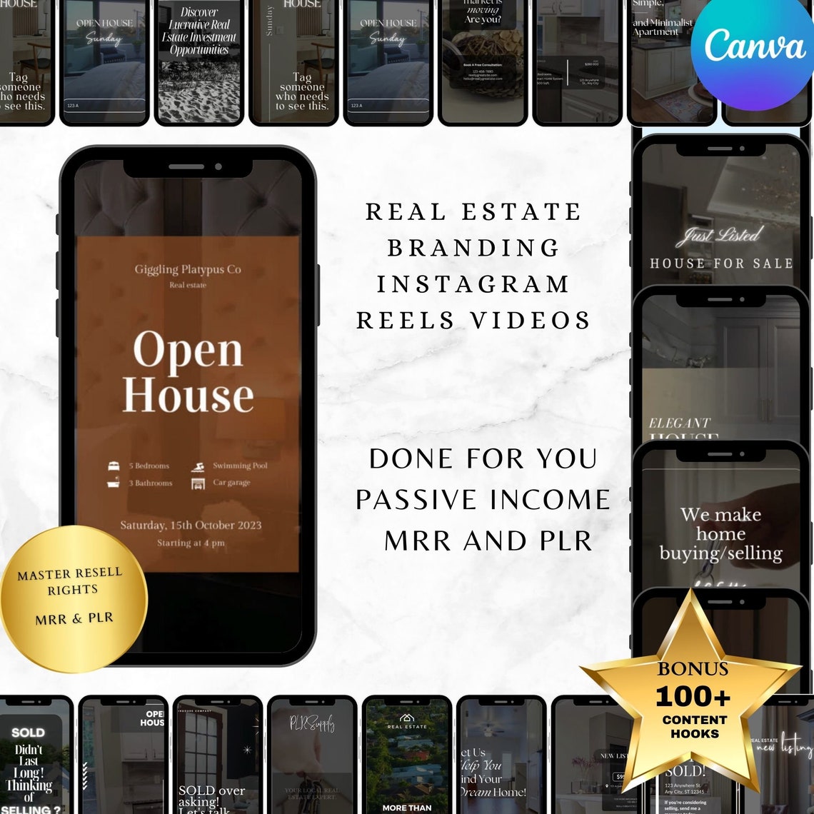 Real Estate Instagram Reels: Canva Templates for Realtors (MRR) - Etsy