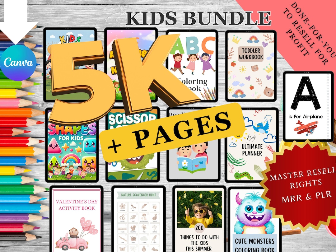 Kids Learning Bundle: 5K+ Pages, Planners, Worksheets (MRR PLR) - Etsy