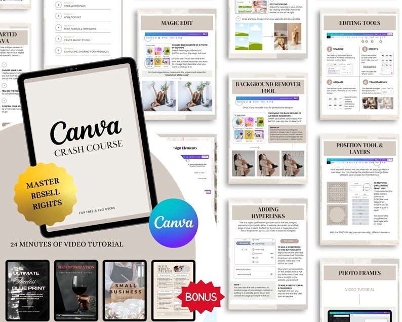 Canva Crash Course: PLR/MRR Digital Product Templates (PDF) - Etsy