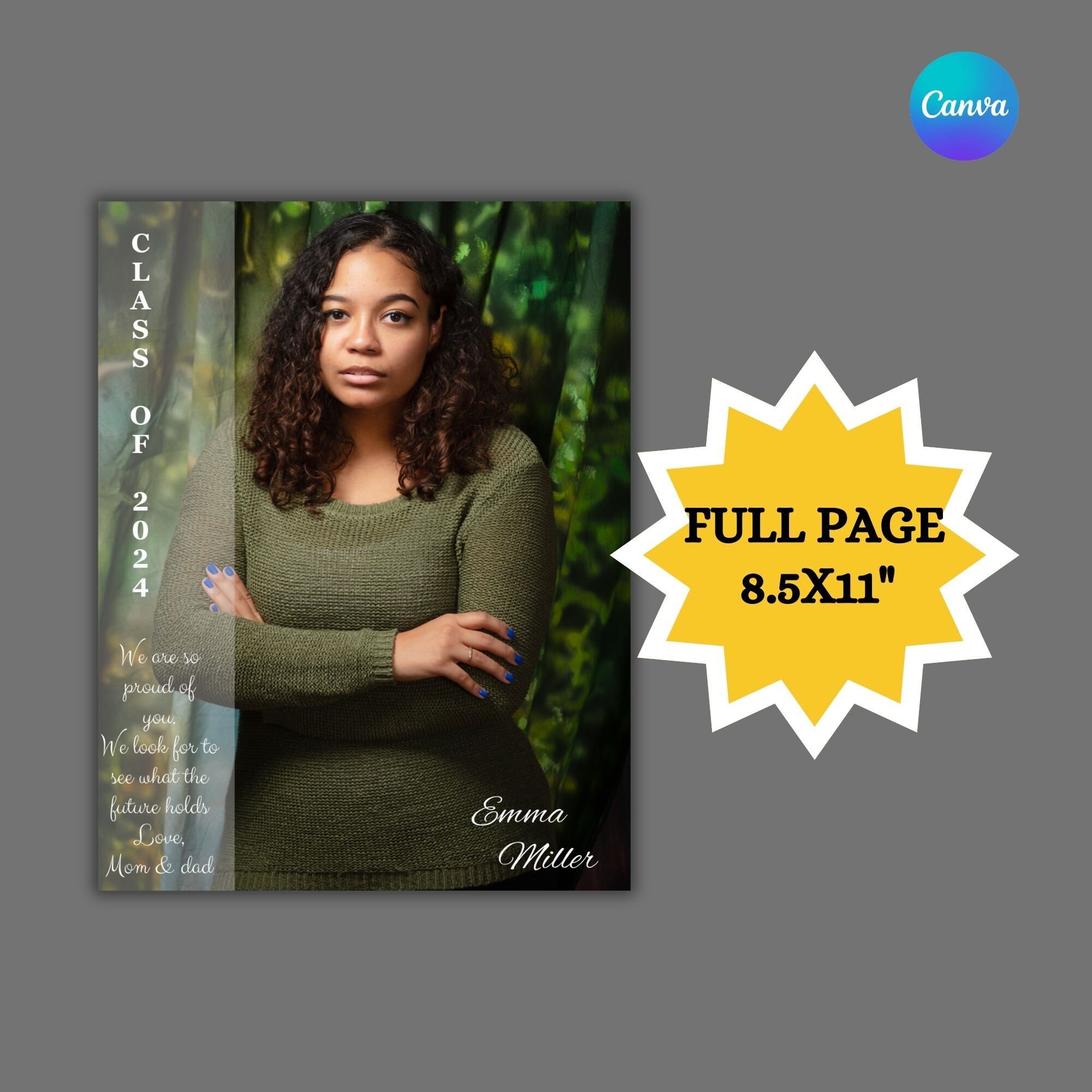 Minimalist Yearbook Ad Template: Full Page Photo Collage (canva, 8.5x11 ...