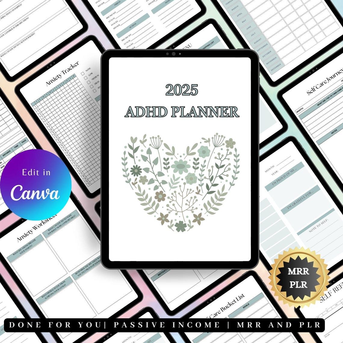 2025 ADHD Planner Journal: Adult Organizer With Resell Rights (canva ...