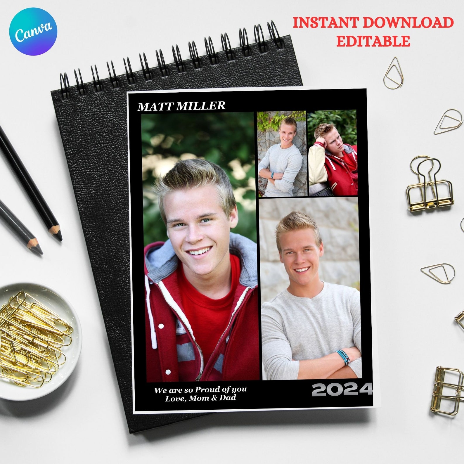 Yearbook AD Template, Senior & High School Graduation, Grad ...