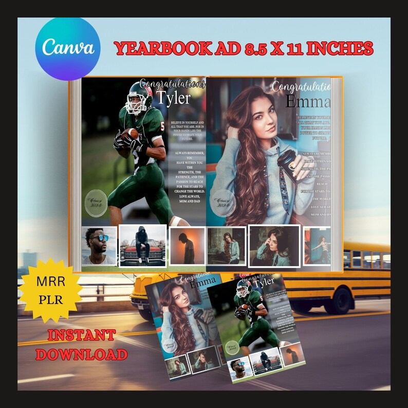 Yearbook Ad Bundle With Master Resell Rights, Over 10 Canva Templates ...