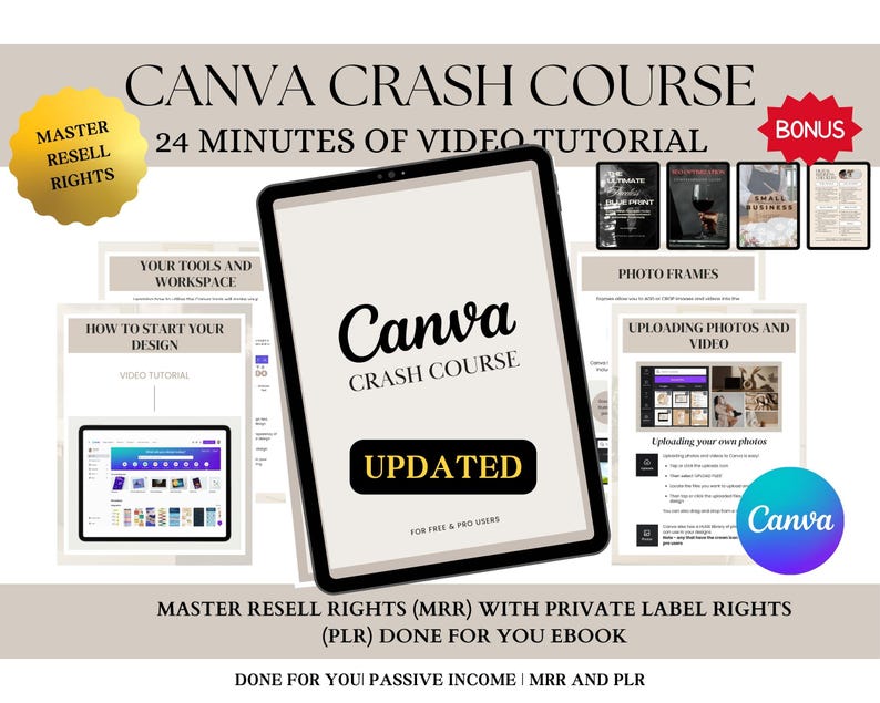 Canva Crash Course: PLR/MRR Digital Product Templates (PDF) - Etsy
