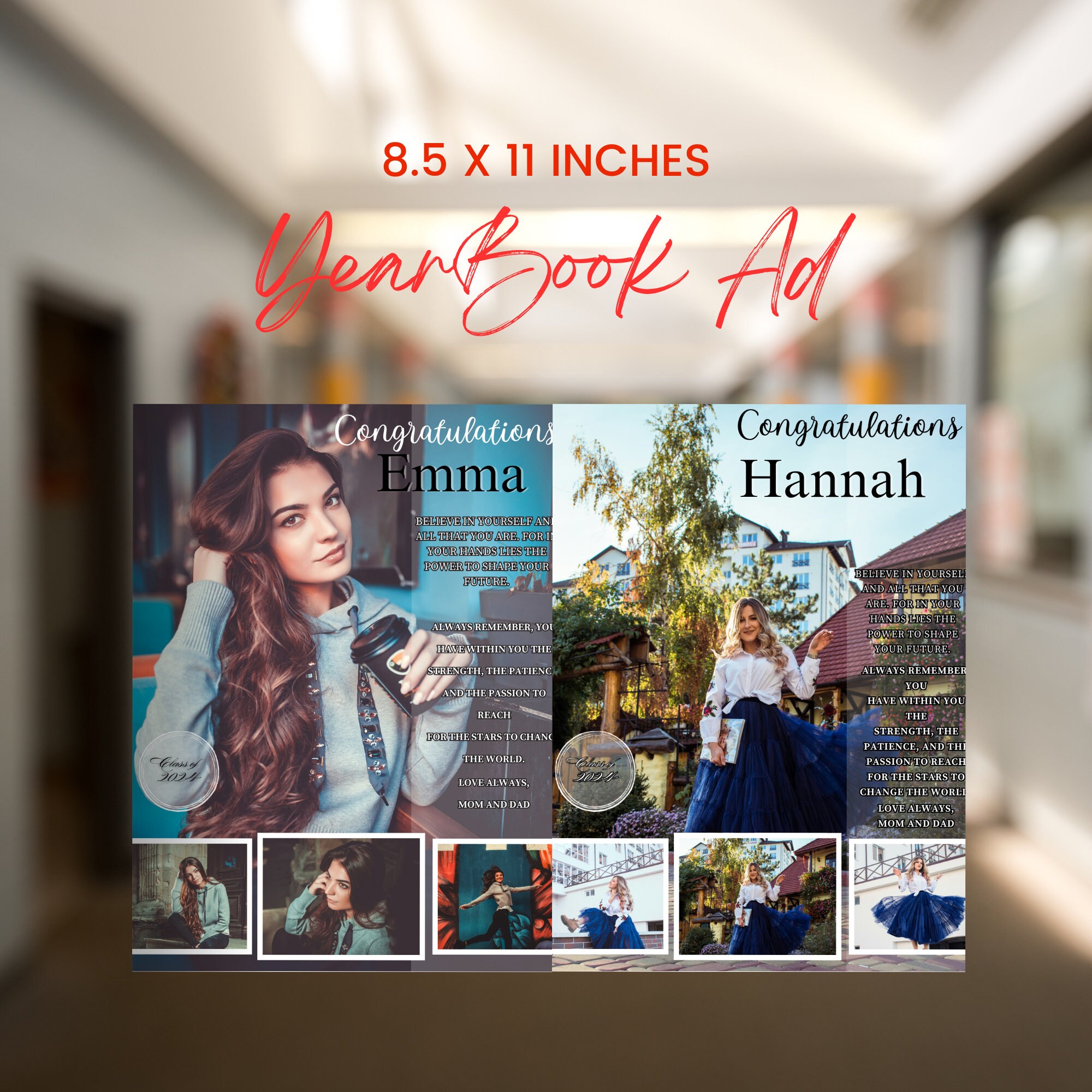 Senior Yearbook Ad Template: Minimalist Full Page (canva Edit) - Etsy
