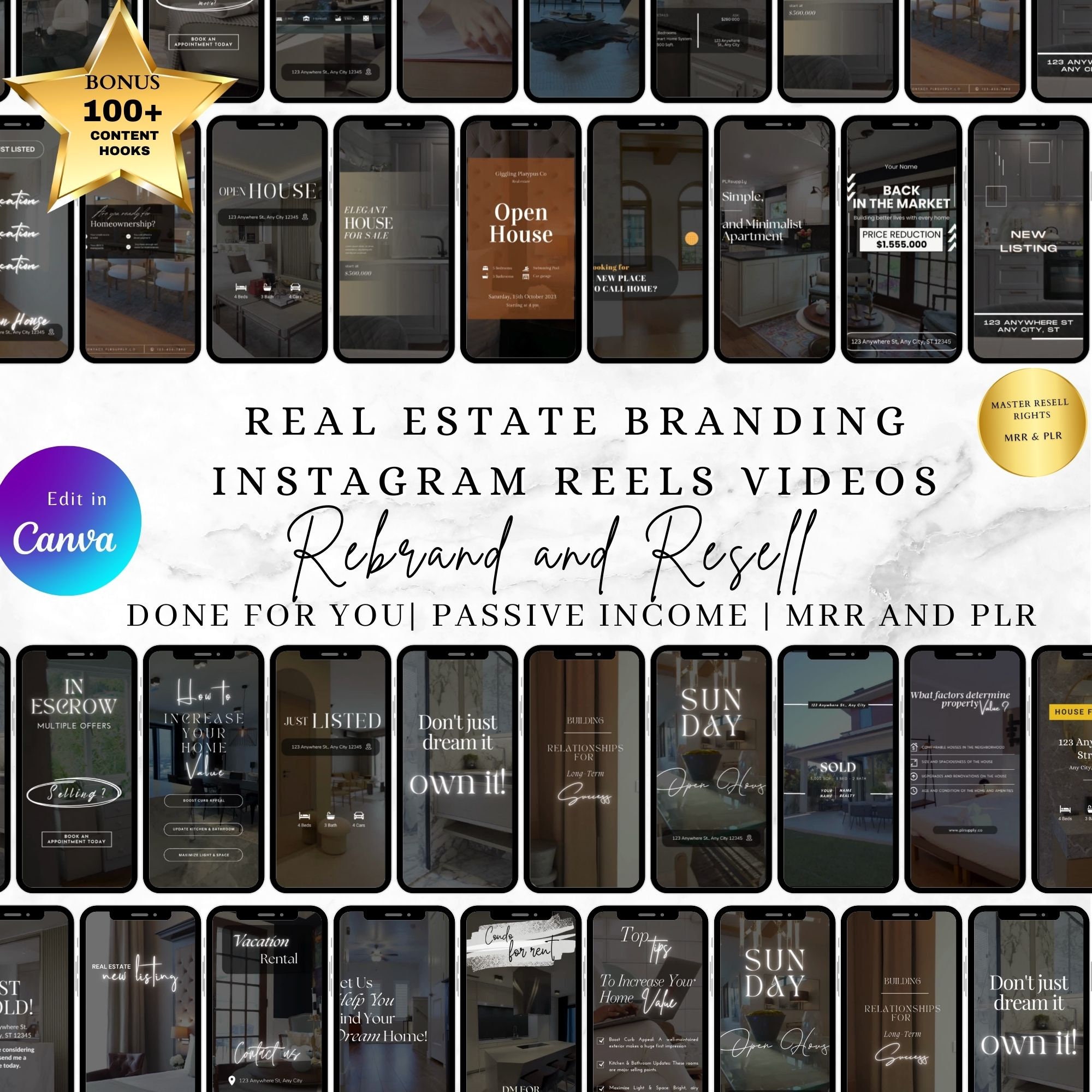 Real Estate Instagram Reels: Canva Templates for Realtors (MRR) - Etsy