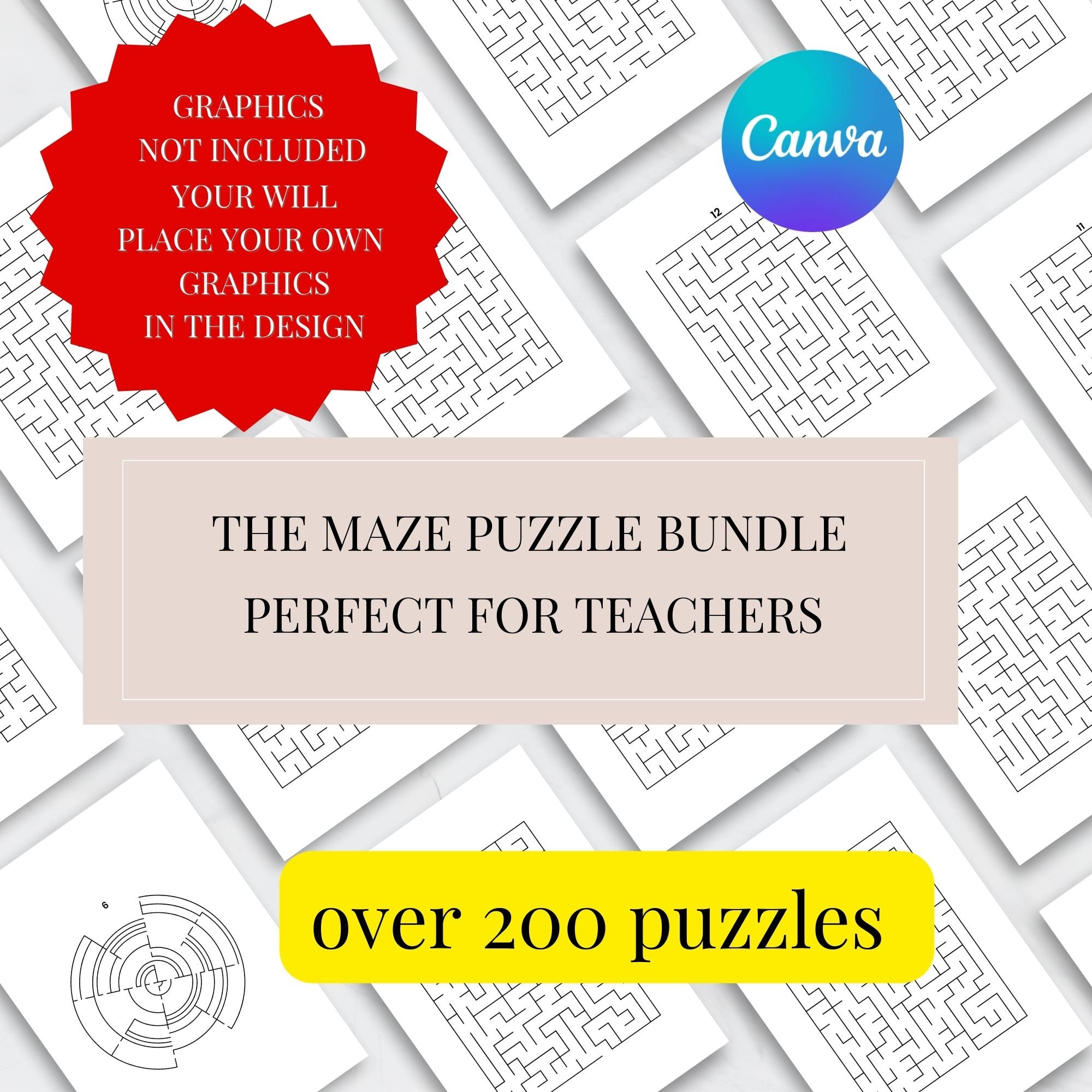 200 Maze Puzzle Printable Book Medium Maze Puzzles for Adults Maze ...