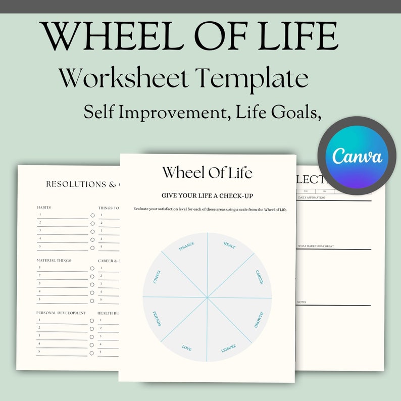 Wheel of Life Worksheet Template Wheel of Life Printable Planner Wheel ...