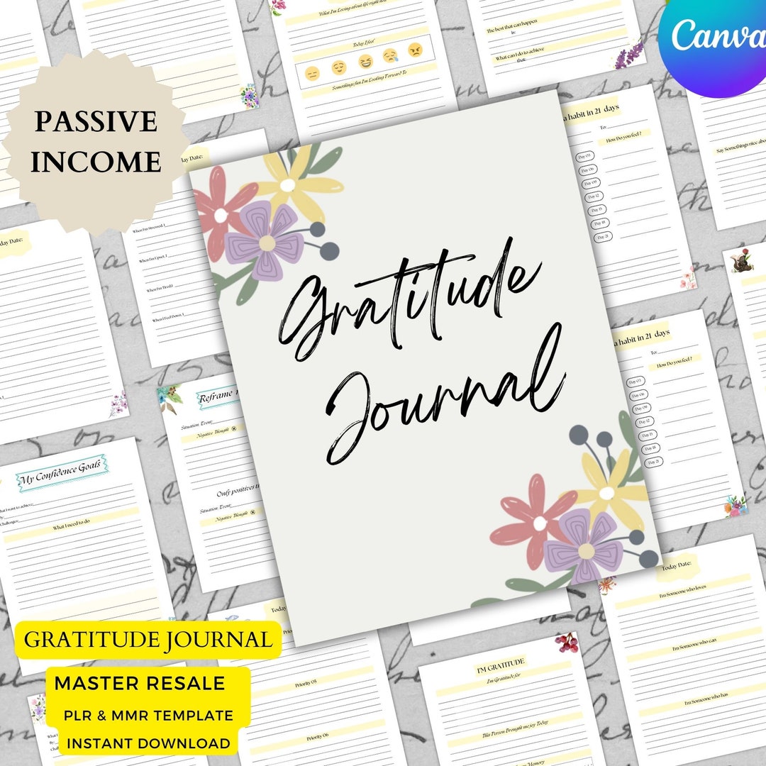 Master Resell Gratitude Journal , Canva Template,mrr & PLR Commercial ...