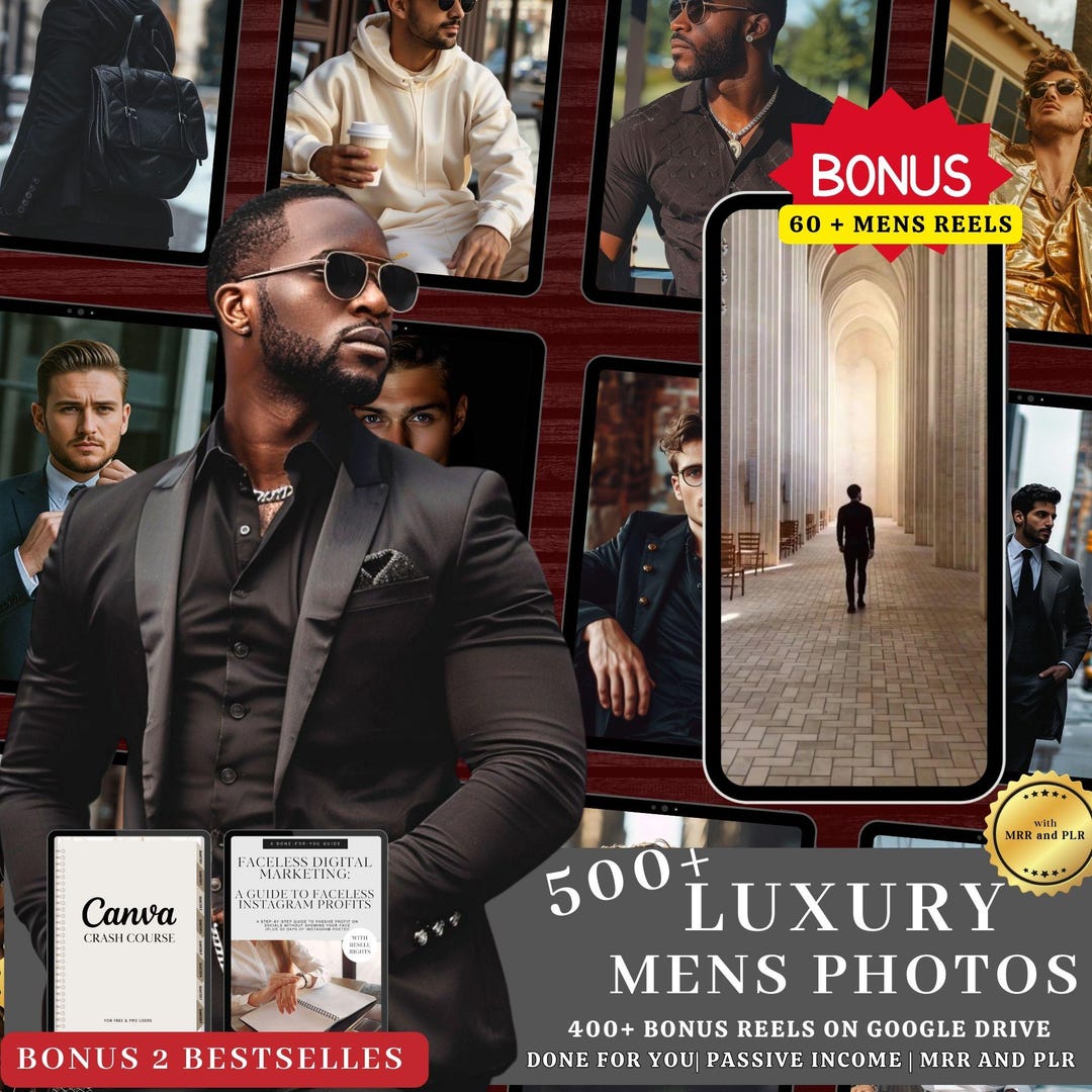 Mens Luxury Bundle,faceless Instagram, Faceless Reels,master Resell ...
