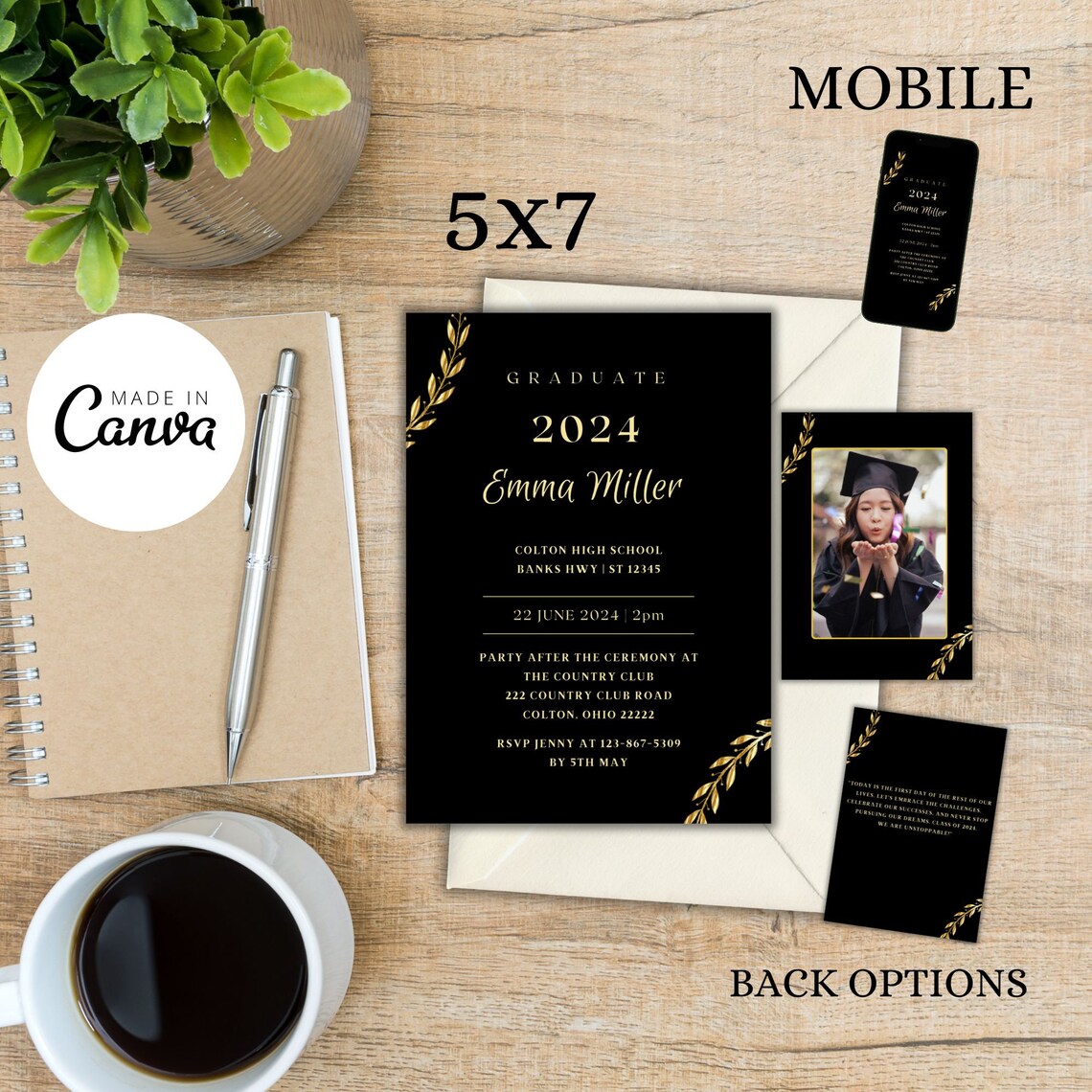 2024 Graduation Invitation Template: Minimalist Video Evite - Etsy