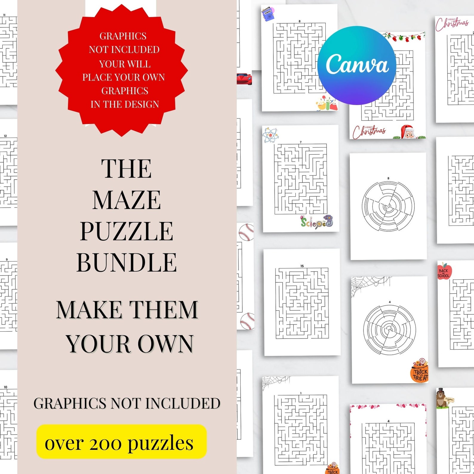 200 Maze Puzzle Printable Book Medium Maze Puzzles for Adults Maze ...