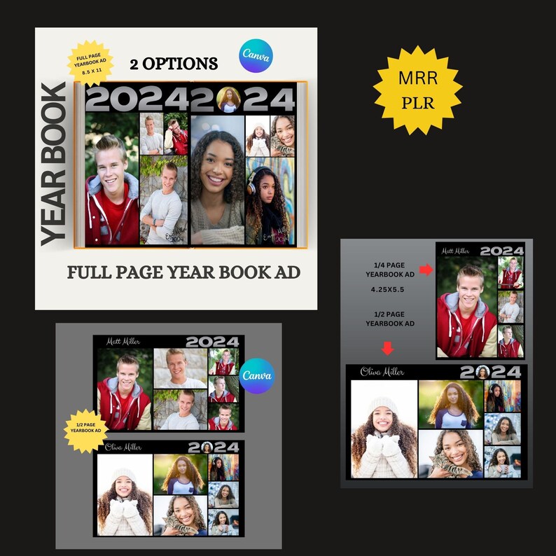 Yearbook Ad Bundle With Master Resell Rights, Over 10 Canva Templates ...