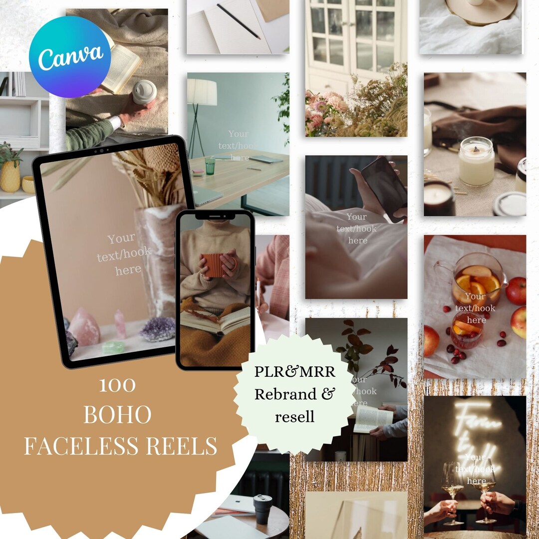 Boho Faceless Instagram Template MRR PLR, Digital Marketing Done for ...