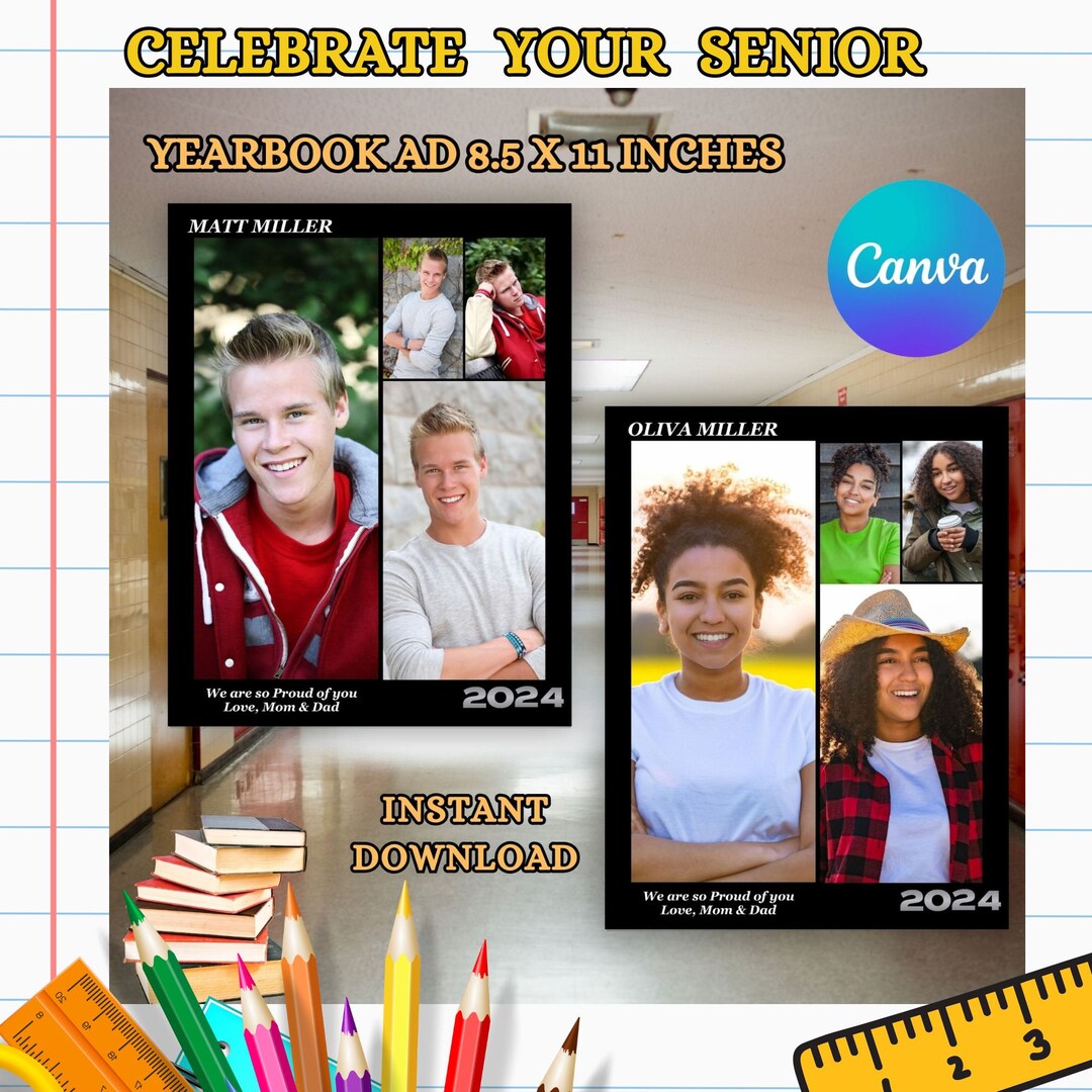 Yearbook AD Template, Senior & High School Graduation, Grad ...