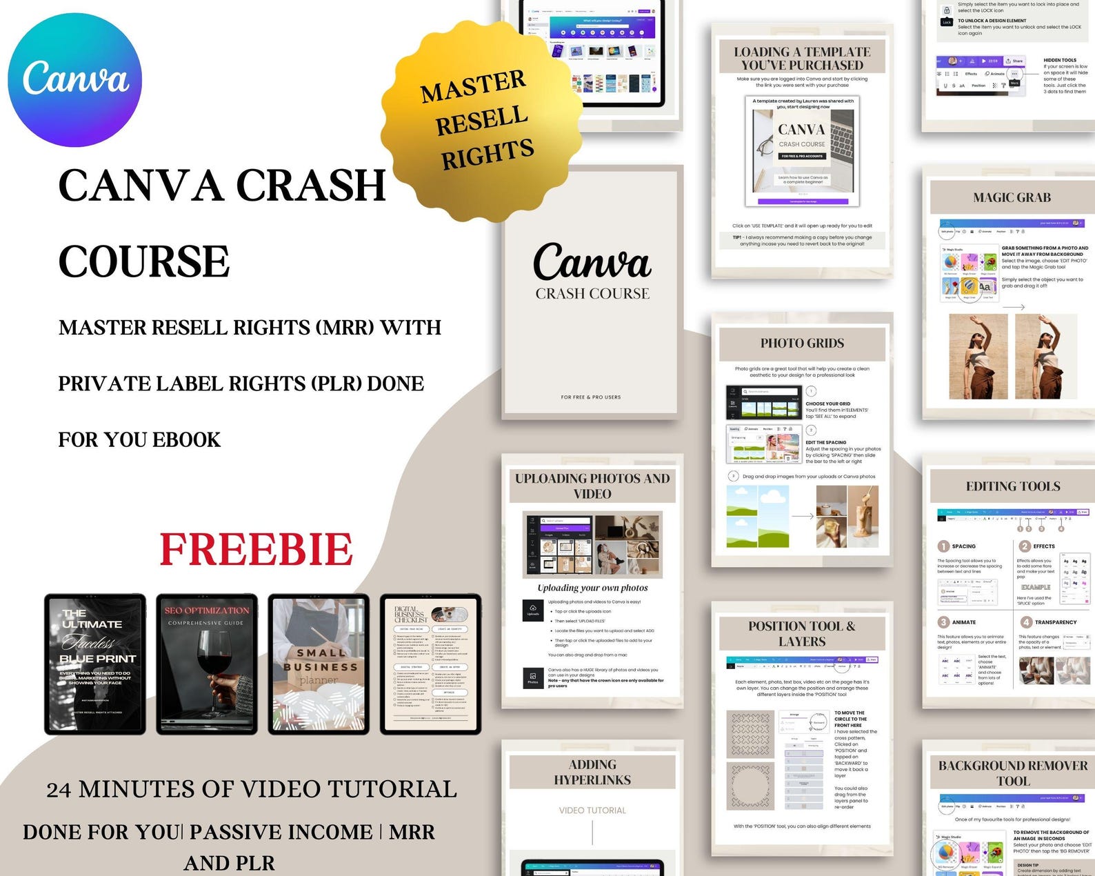 Canva Crash Course: PLR/MRR Digital Product Templates (PDF) - Etsy