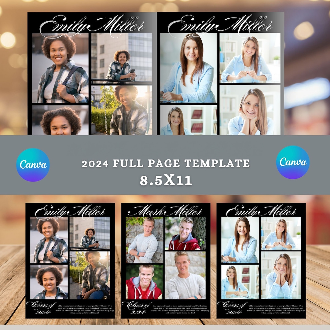 YEARBOOK AD Template, Edit With CANVA, Full Page, Editable Layout ...