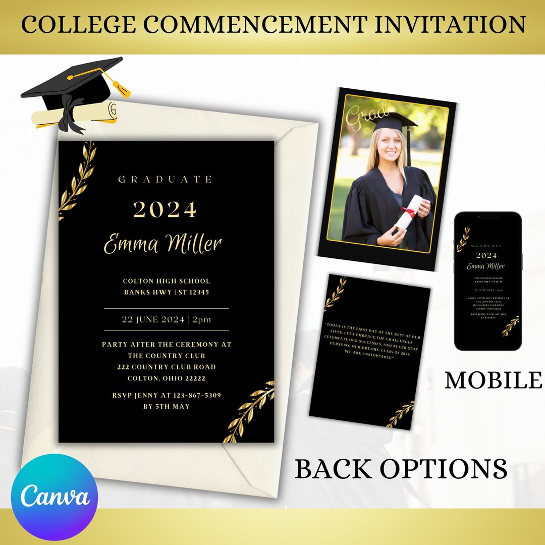 2024 Graduation Invitation Template: Minimalist Video Evite - Etsy