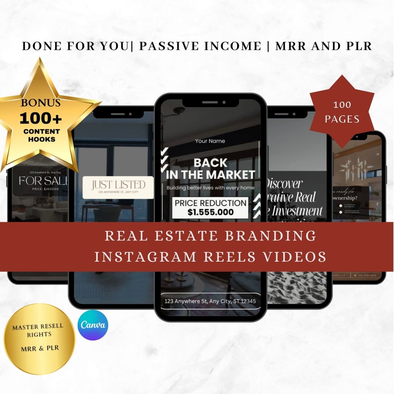 Real Estate Instagram Reels: Canva Templates for Realtors (MRR) - Etsy