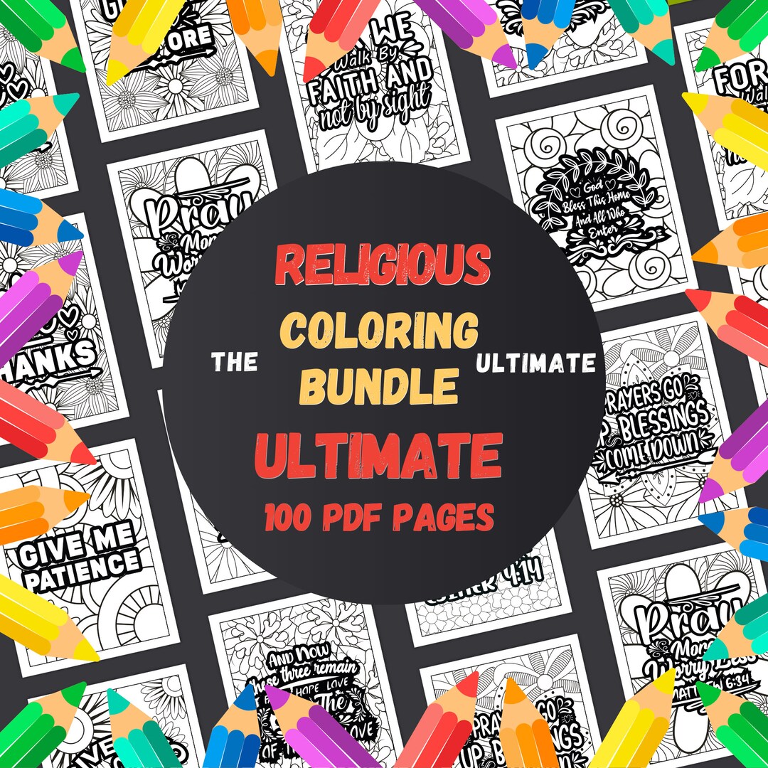 Bible Verse Coloring Pages: 100 Printable Religious Designs (PDF) - Etsy