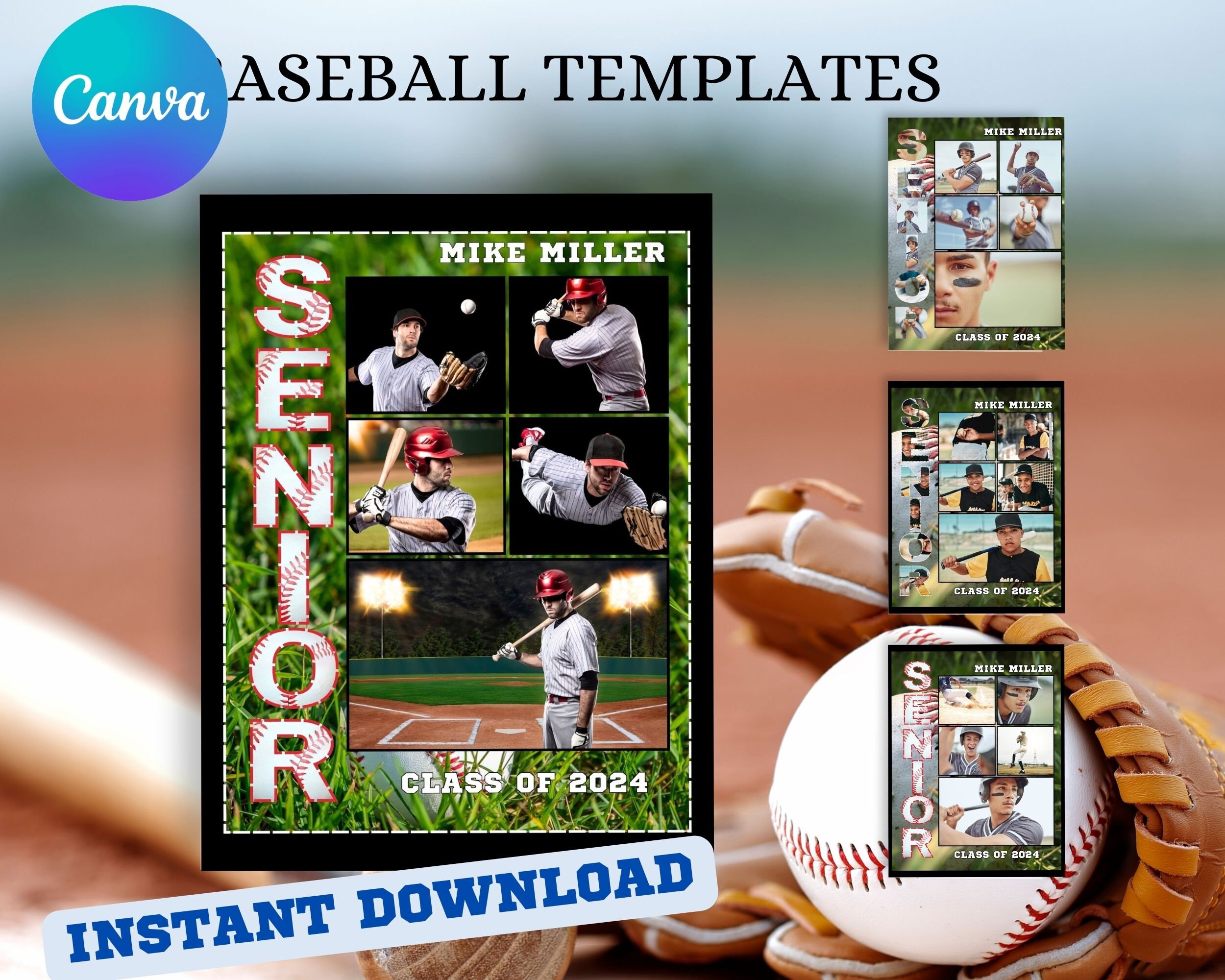 Baseball Senior Yearbook Ad Template: Customizable Canva Design ...