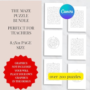 200 Maze Puzzle Printable Book Medium Maze Puzzles for Adults Maze ...