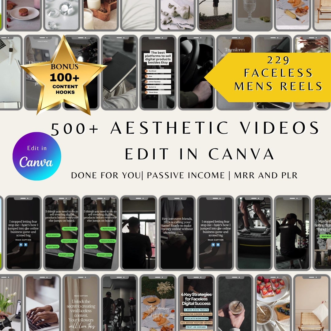 Faceless Video Reels: PLR Templates for Instagram & Tiktok (digital ...