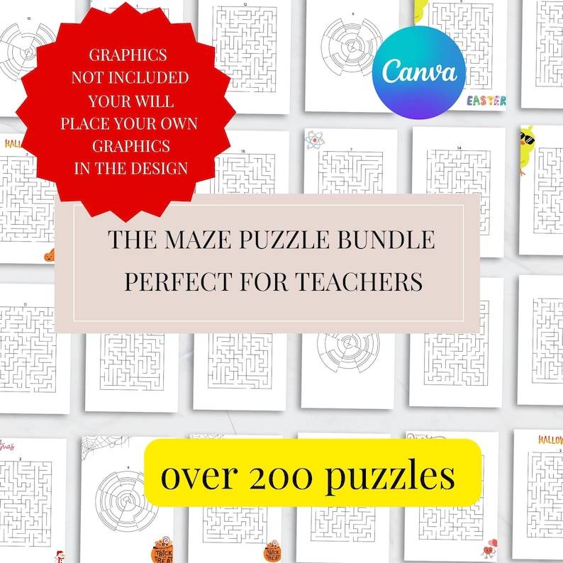 200 Maze Puzzle Printable Book Medium Maze Puzzles for Adults Maze ...