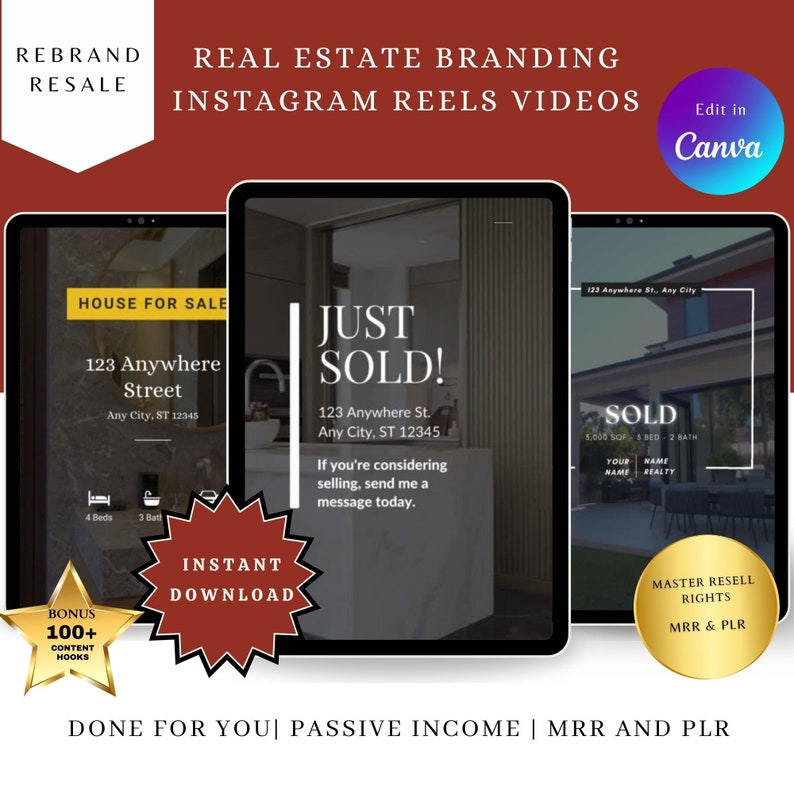 Real Estate Instagram Reels: Canva Templates for Realtors (MRR) - Etsy