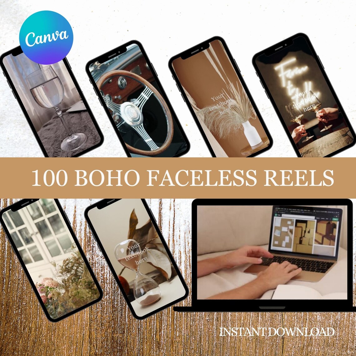 100 Faceless Boho Light Cream Aesthetic Instagram Tik Tok Reels Videos ...