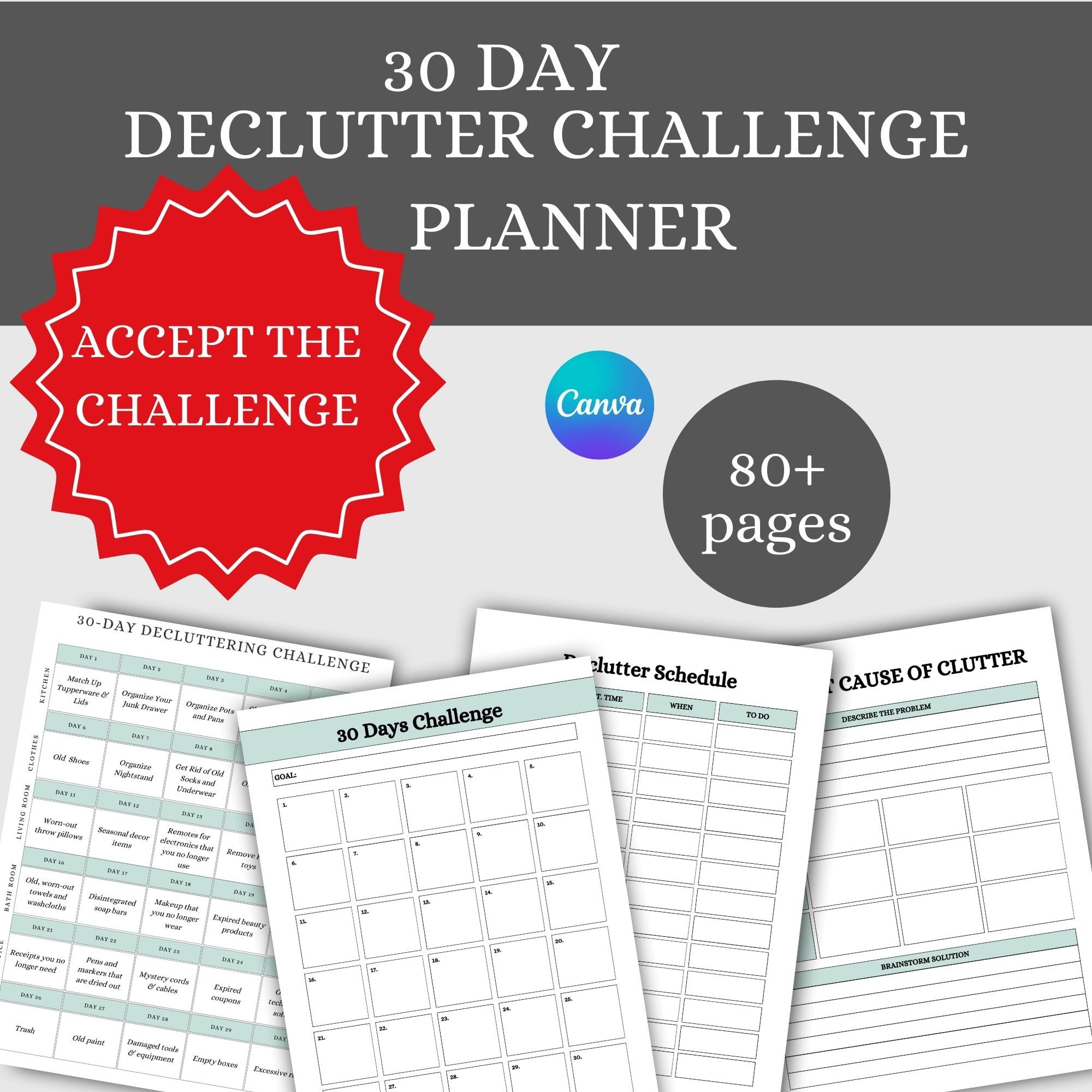 Declutter Planner, Declutter Checklist, Cleaning Schedule, Cleaning ...