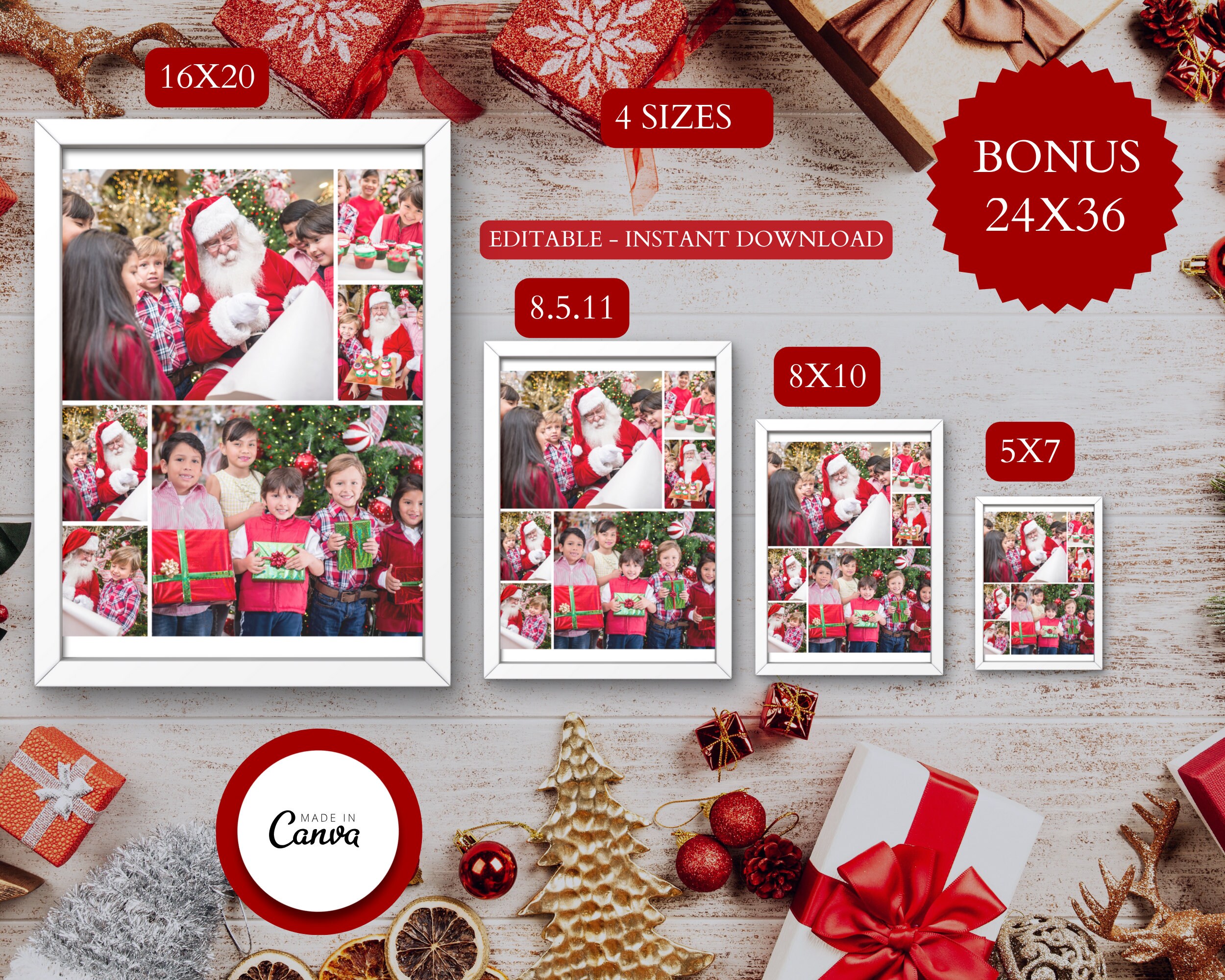 Photo Collage Template Pack, Collage Templates, Photo Storyboard, Canva ...