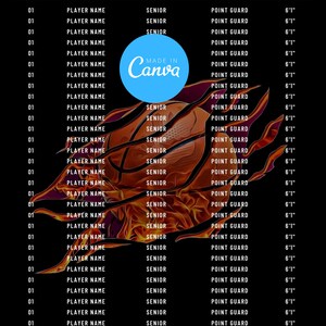 Basketball Team Roster Canva Template - Etsy