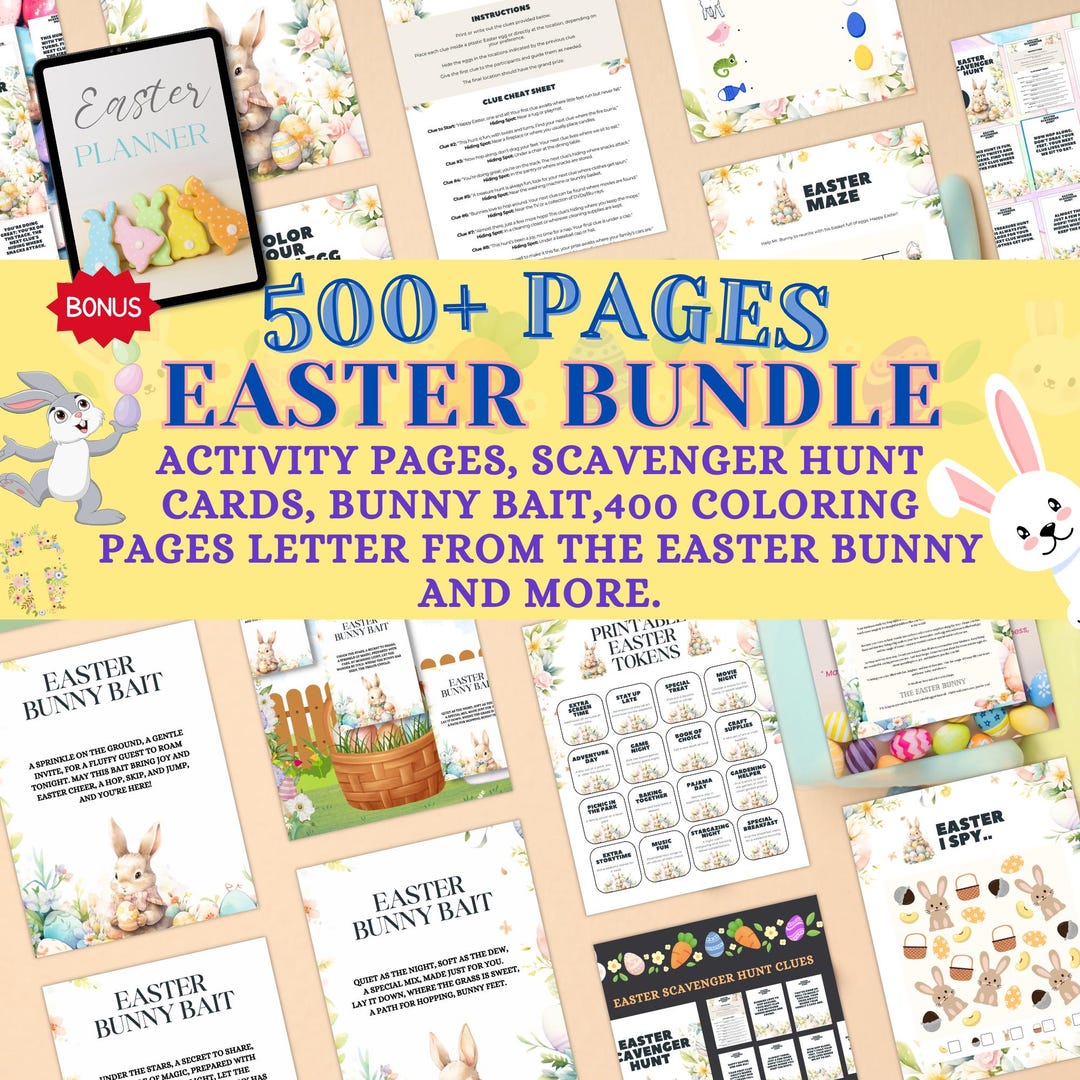 Easter Activity Bundle: Coloring Pages, Games, Scavenger Hunt ...