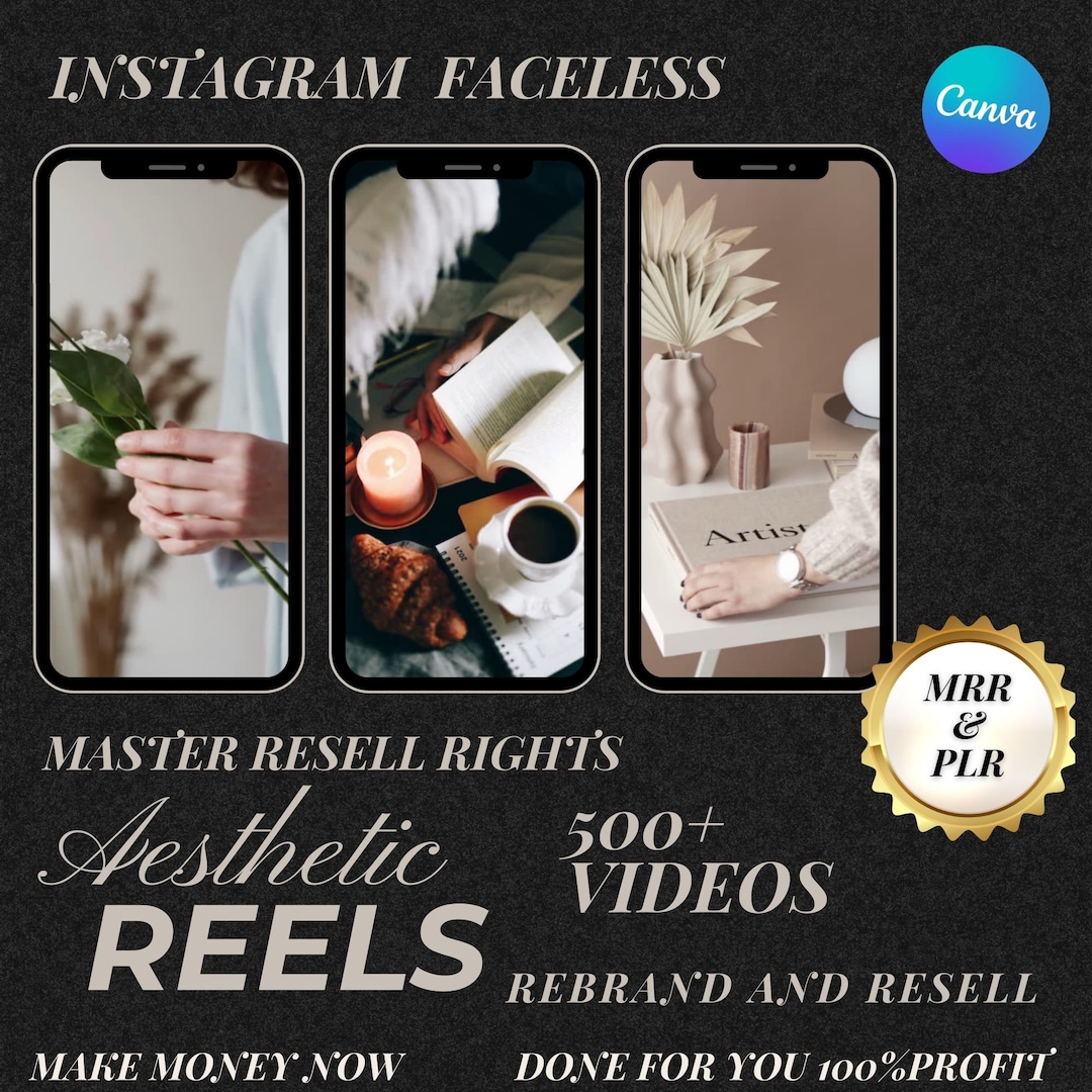Faceless Videos, Aesthetic Videos,master Resell Rights, MRR, Made for ...