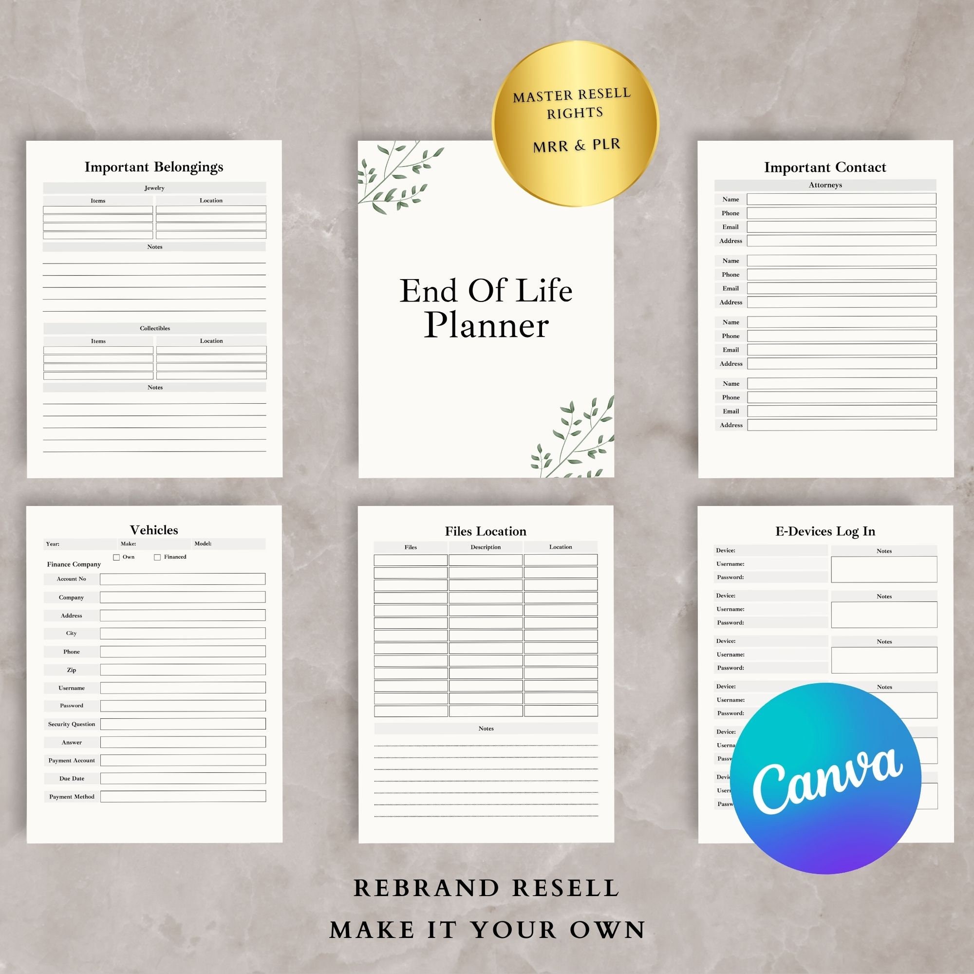 Master Resell Rights End of Life Planner, Legacy Planner, Death Binder ...