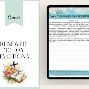 30 Day Devotional Ebook Template Canva: Christian Planner (digital ...