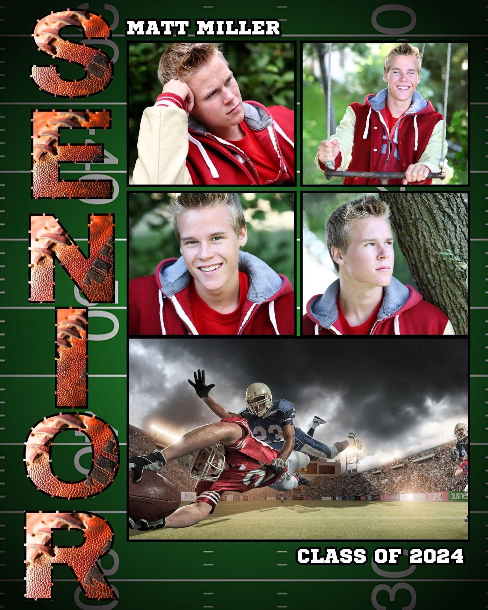 Football Poster Template Banner Senior Homecoming Banner Football Sport ...