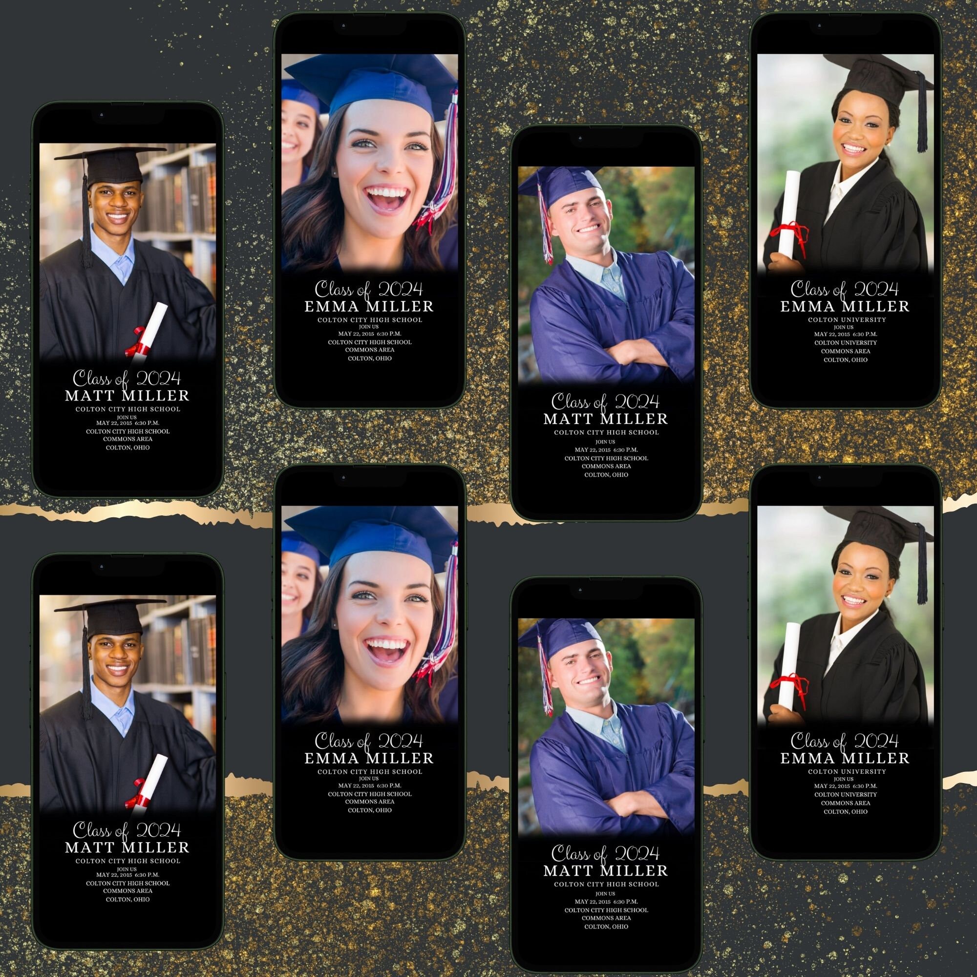 Graduation Mobile Invitation Template and Printable Editable Electronic ...