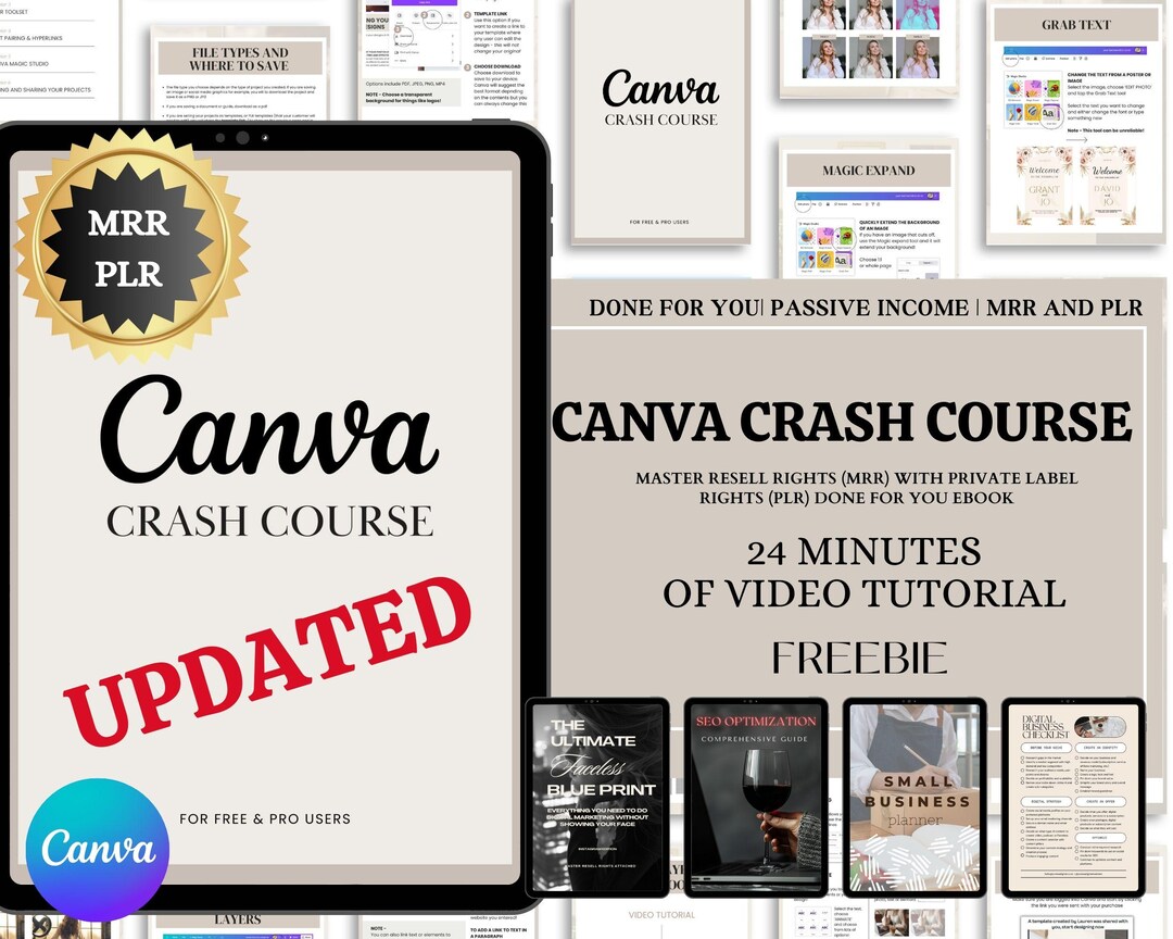 Canva Crash Course: PLR/MRR Digital Product Templates (PDF) - Etsy