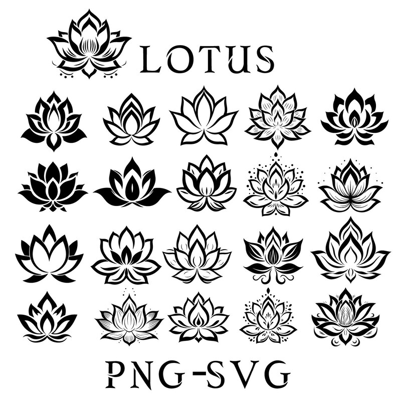 20 LOTUS SVG Bundle Lotus Flower CRICUT Namaste Cut Files Yoga - Etsy ...