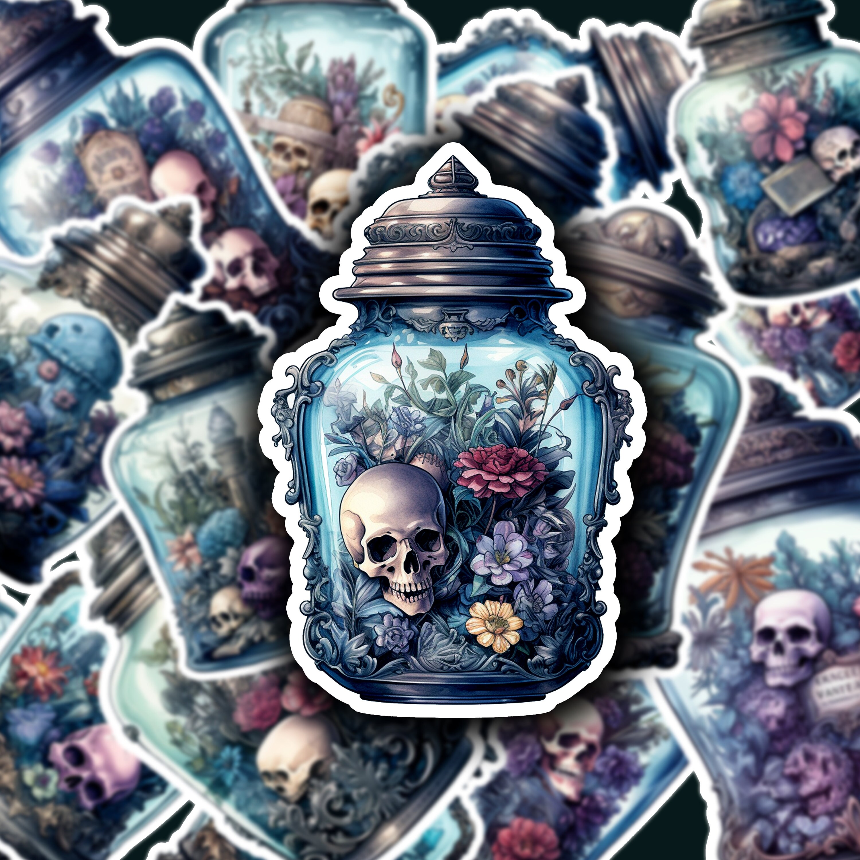 12-piece Gothic Sticker Pack - Instant Download PNG Files - Dark and ...