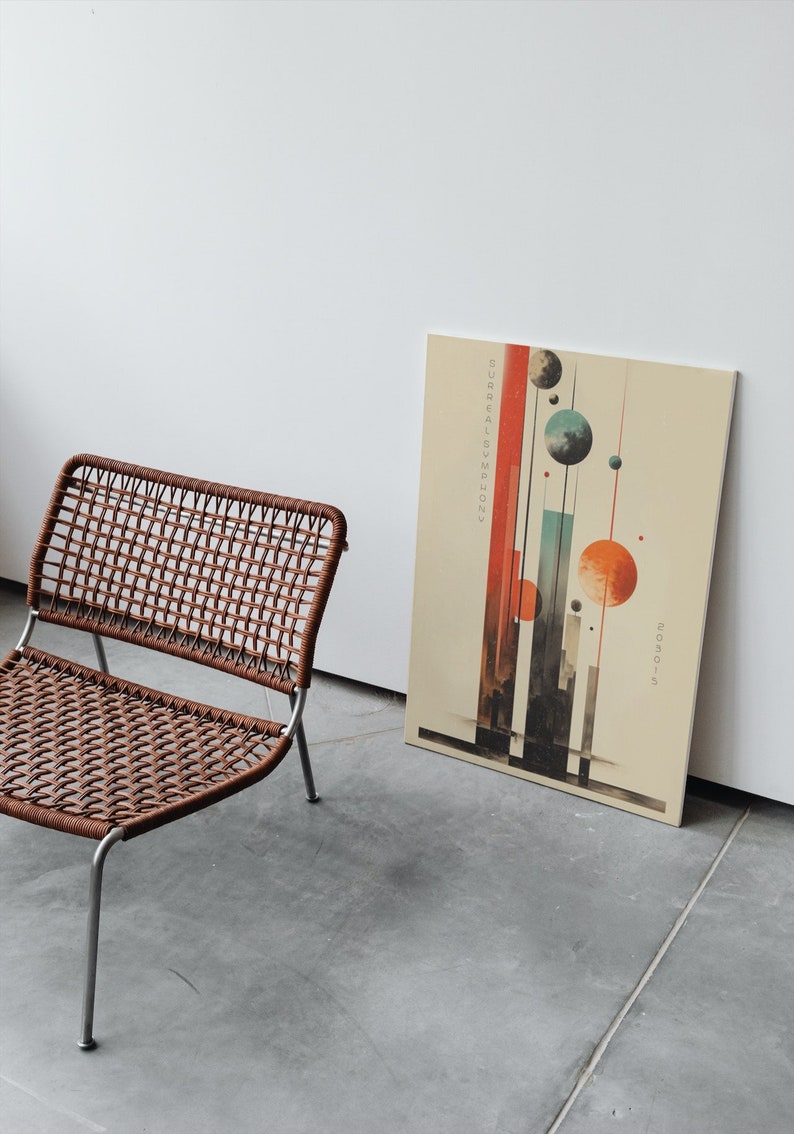 Minimalist Retro Art Print: Abstract Landscape, Modern Decor (digital ...