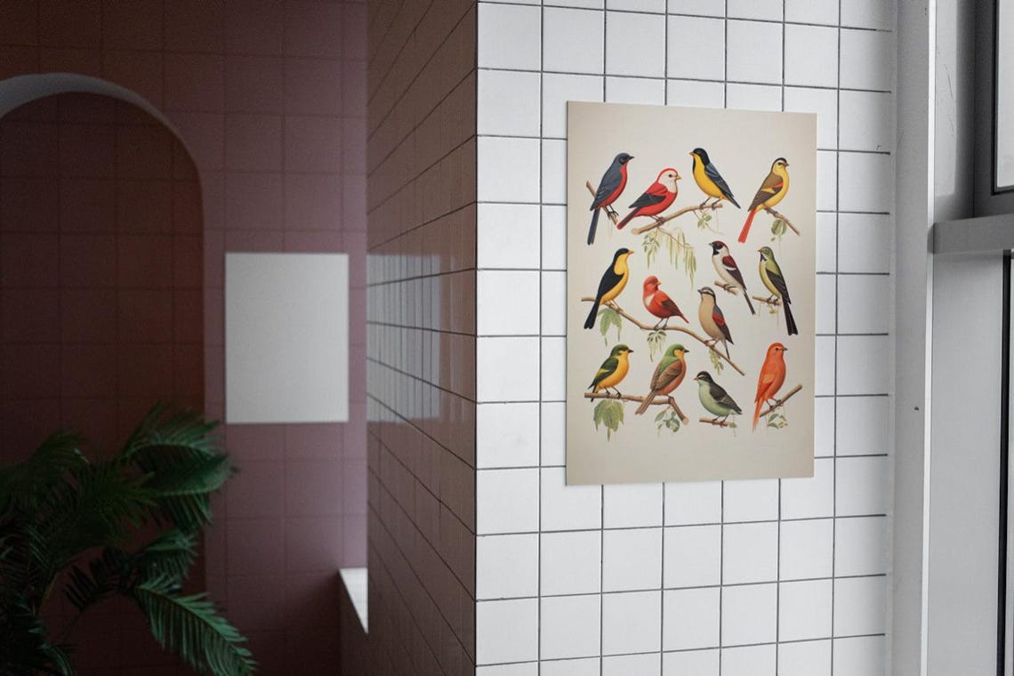 Bird Illustration Poster - Digital Download - Etsy